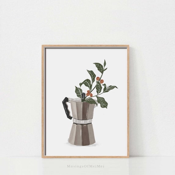 Coffee Bar Poster Moka Pot Postercoffee Art Wall Decor Poster, Unframed ...