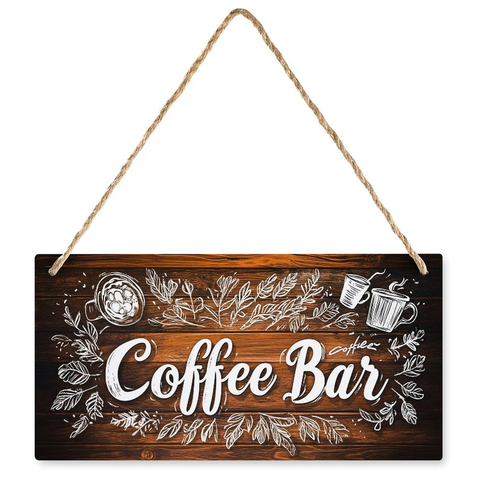 Coffee Bar Sign Coffee Decor Rustic Coffee Hanging Wood Signs Wall Art ...