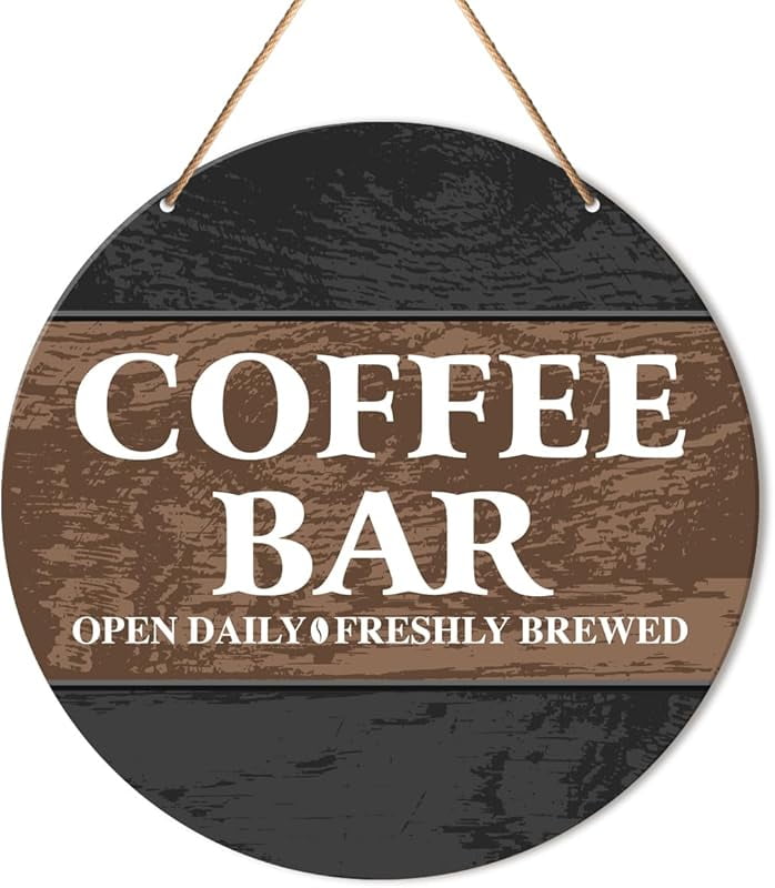 Coffee Bar Sign Decor, Coffee Hanging Sign Decor Coffee Station ...
