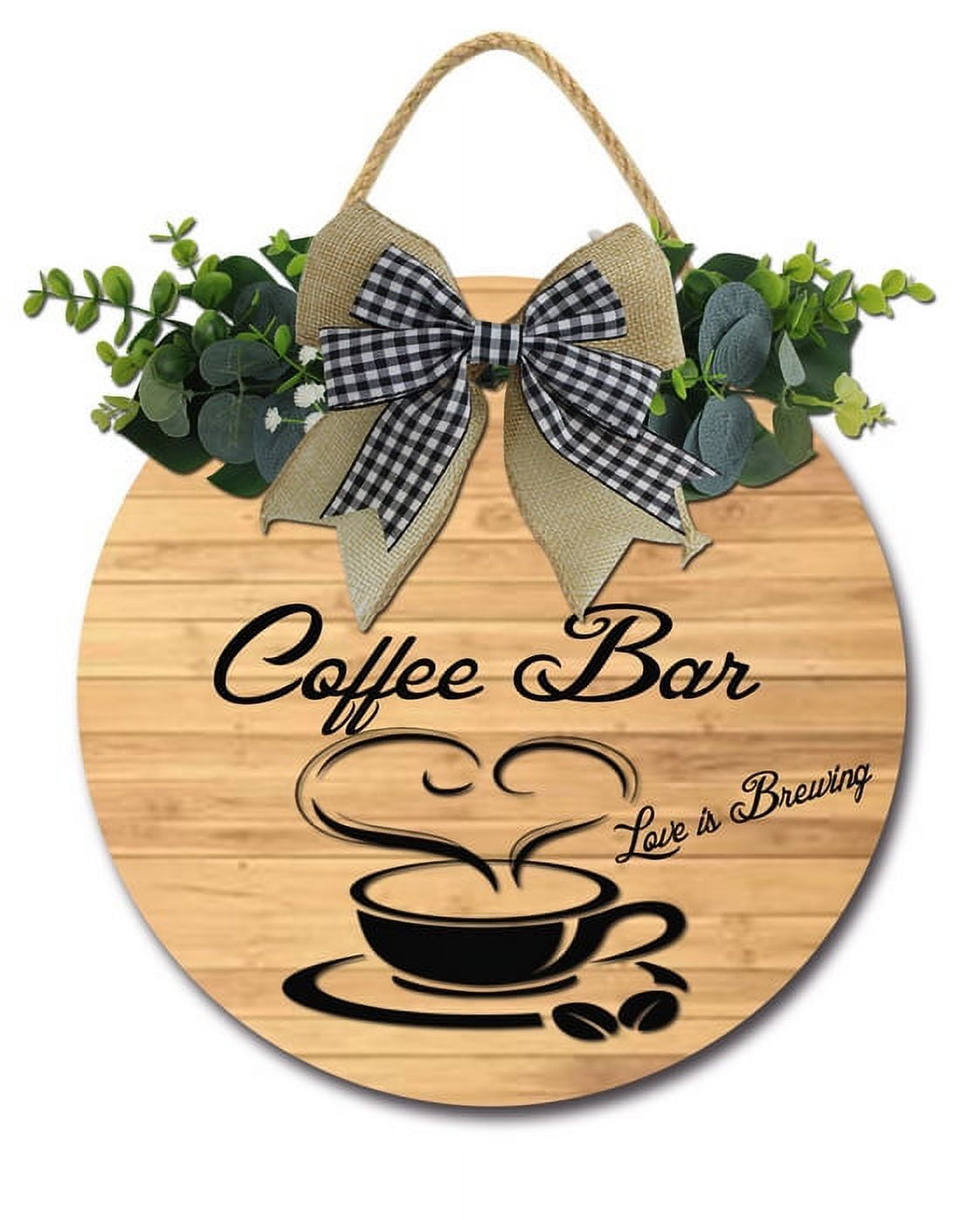 Coffee Bar Coffee Sign Decor Love Is Brewing 12X12" Door Sign Front ...