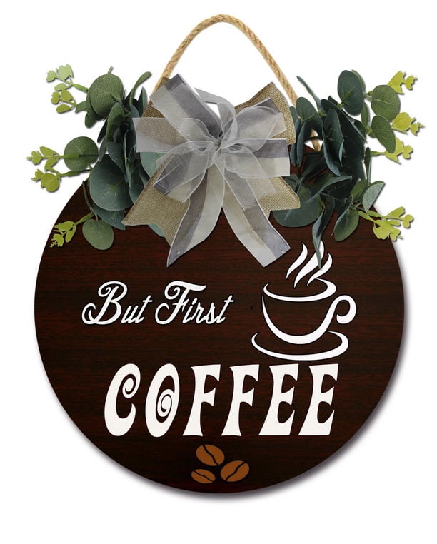 Coffee Bar Sign Farmhouse Coffee Wooden Sign But First Coffee Wood Sign ...