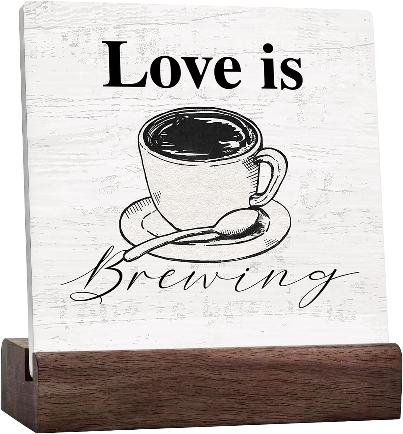 Coffee Bar Sign Love Is Brewing Ceramic Table Sign Desk Decor, Coffee ...