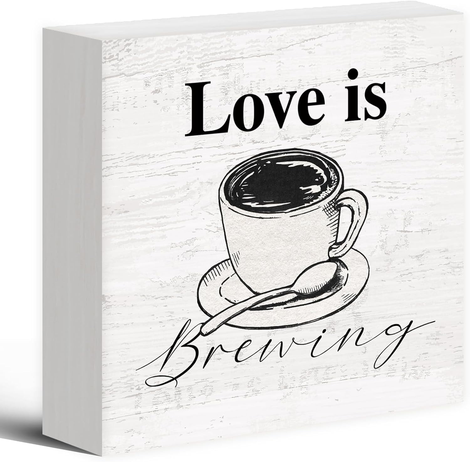 Coffee Bar Sign Love Is Brewing Wood Box Sign Desk Decor, Coffee ...