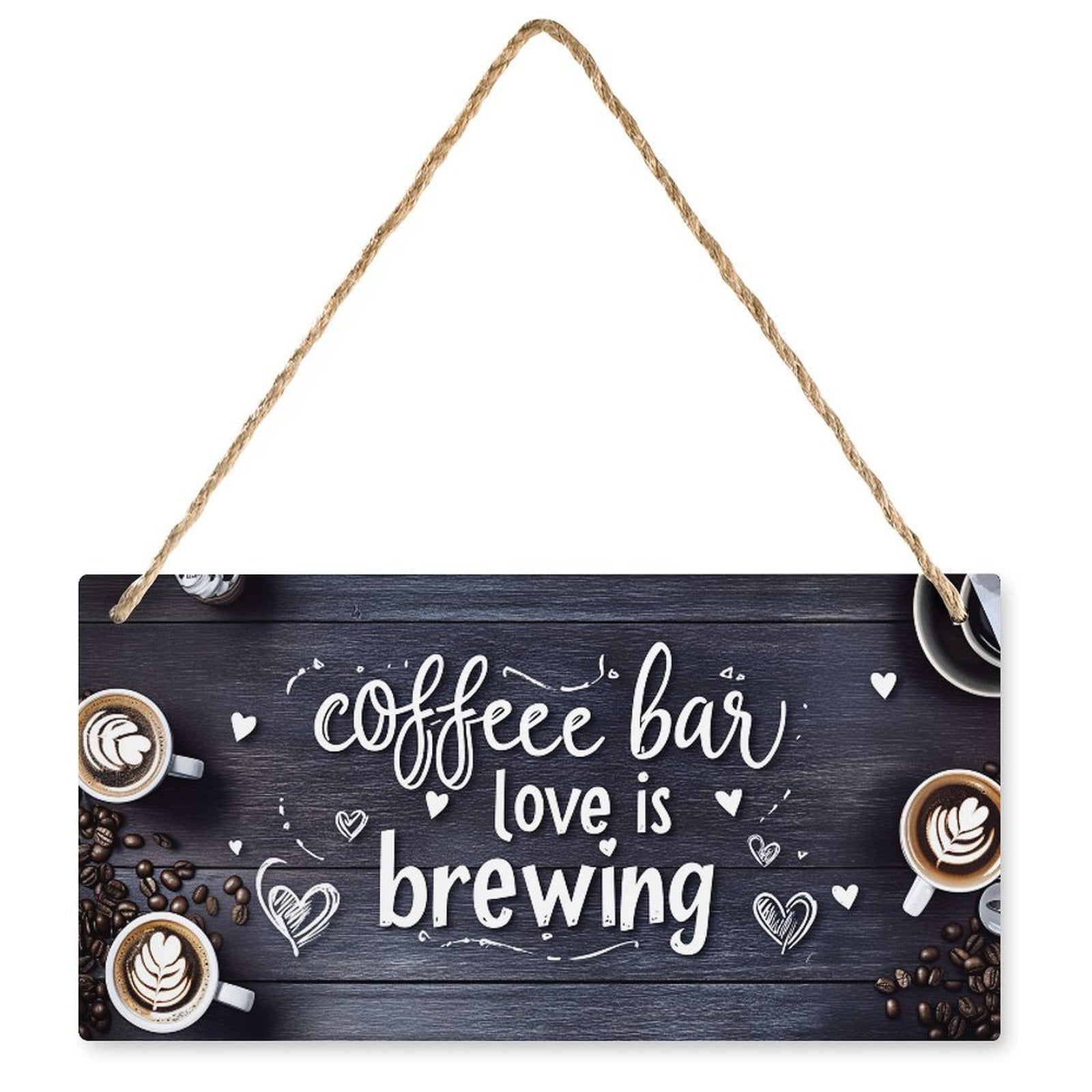 Coffee Bar Sign Rustic Wood Farmhouse Coffee Bar Station Wall Decor ...