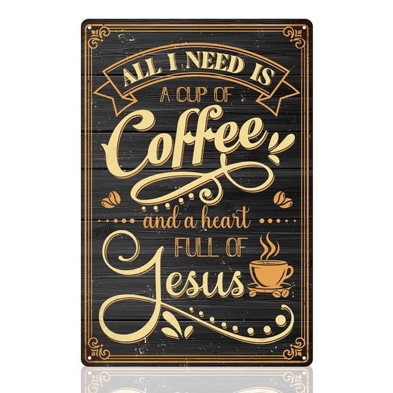 Coffee Bar Wall Decor Sign All I need Is a Cup of Coffee Wall Art Metal ...