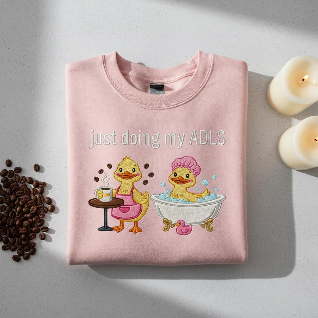 Coffee & Bath Duck ADLs Embroidered Sweatshirt, Occupational Therapy ...