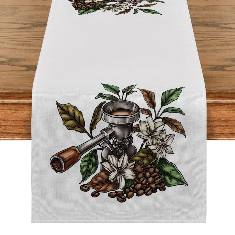 Coffee Bean Coffee Machine Table Runners Party Table r Farmhouse Dining ...