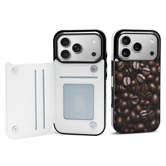 Coffee Bean Texture Leather Wallet Case for iPhone 17 Pro Max Wallet ...