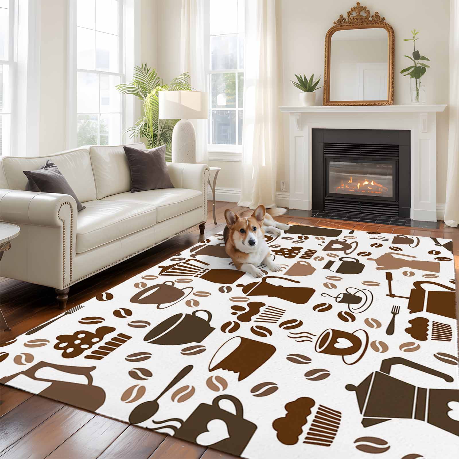 Coffee Beans Area Rugs 5x7 ft Brown Cake Hot Chocolate Abstract Style ...