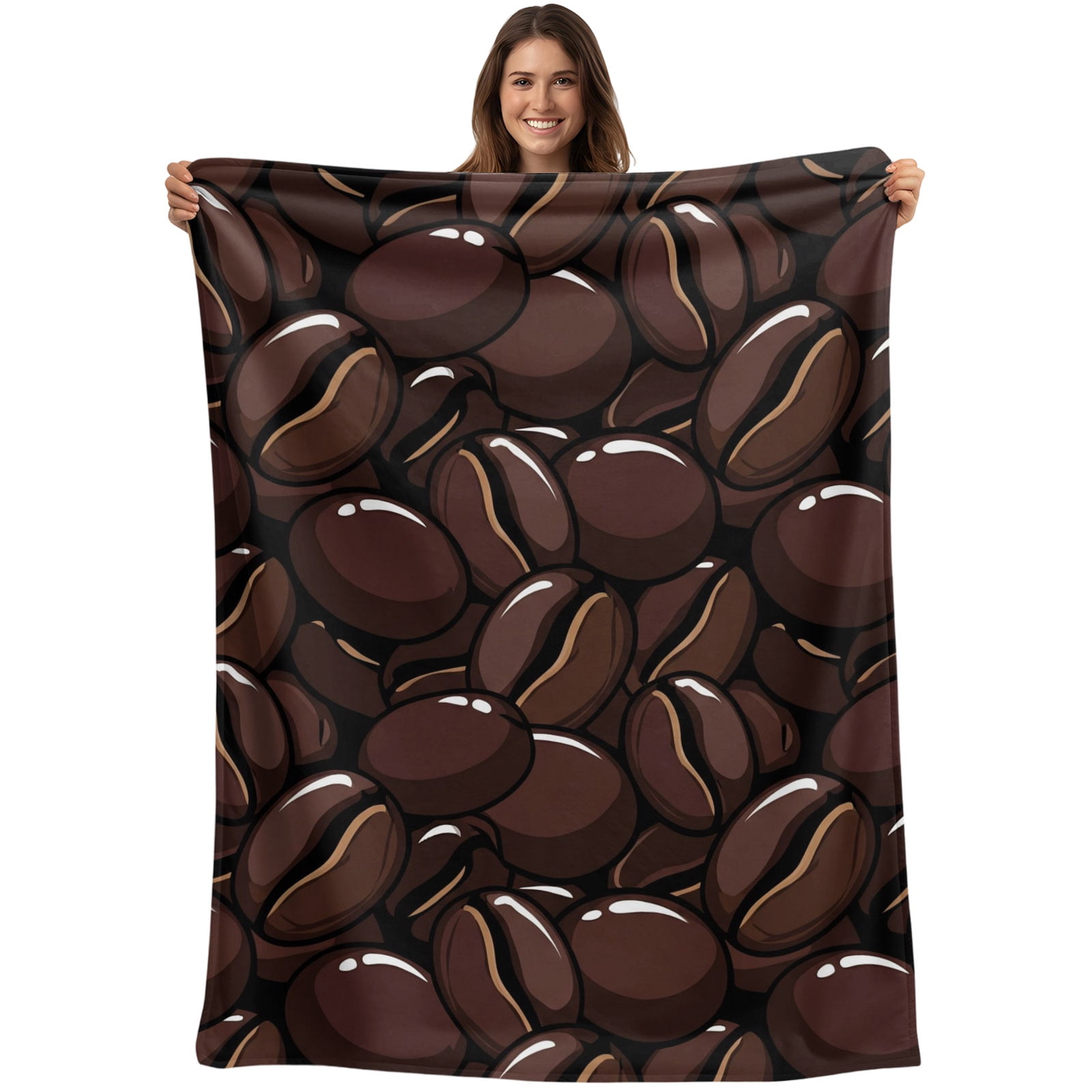 Coffee Beans Blanket Soft Cozy Warm Throw Blanket for Couch, Plush ...