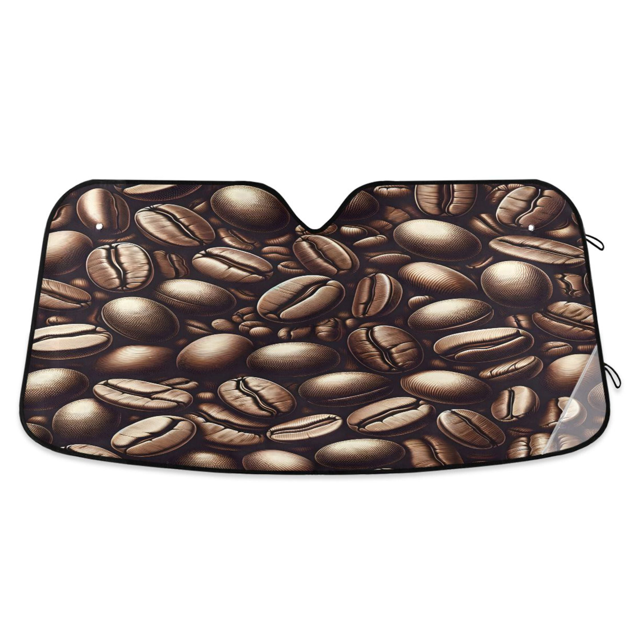 Coffee Beans Car Windshield Sun Shade Foldable Car Front Window Visor ...