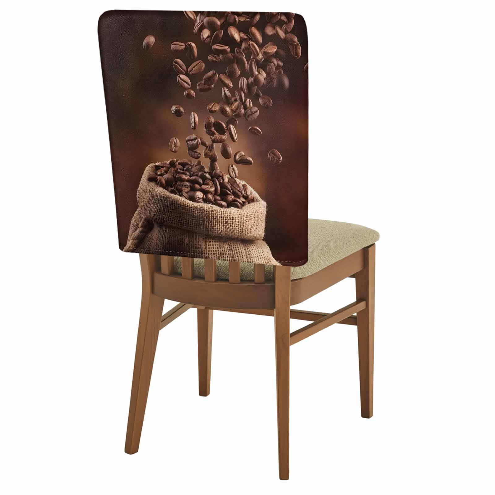 Coffee Beans Chair Back Covers Set of 1, Vintage Country Bagged Coffee ...