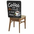 Coffee Beans Chair Back Covers Set of 4, Coffee Cup Letterings Art ...