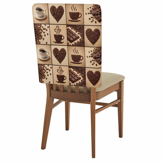 Coffee Beans Chair Back Covers Set of 6 Country Heart Coffee Bean ...