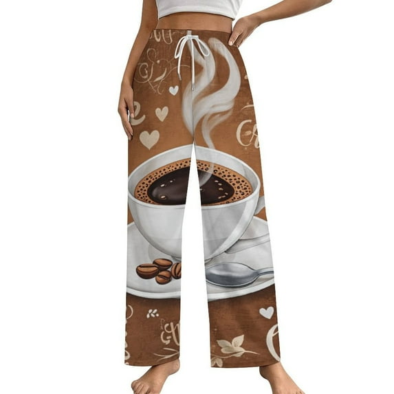 Coffee Beans Cup Pajama Pants Loose Pajamas Female Breathable Home ...