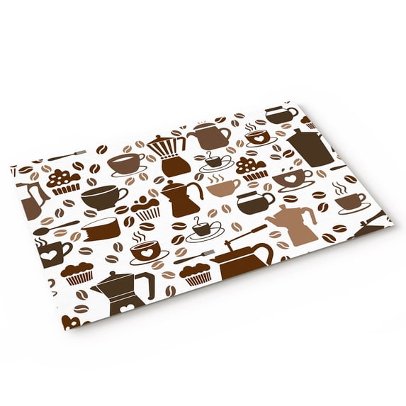 Coffee Beans Door Mat Brown Cake Hot Chocolate Abstract Style Non Slip ...