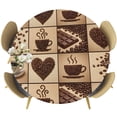 Coffee Beans Round Tablecloth 36-44 Inch Round Fitted Table Cloth with ...