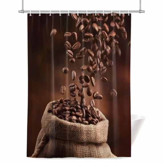 Coffee Beans Shower Curtains for Bathroom, Vintage Country Bagged ...
