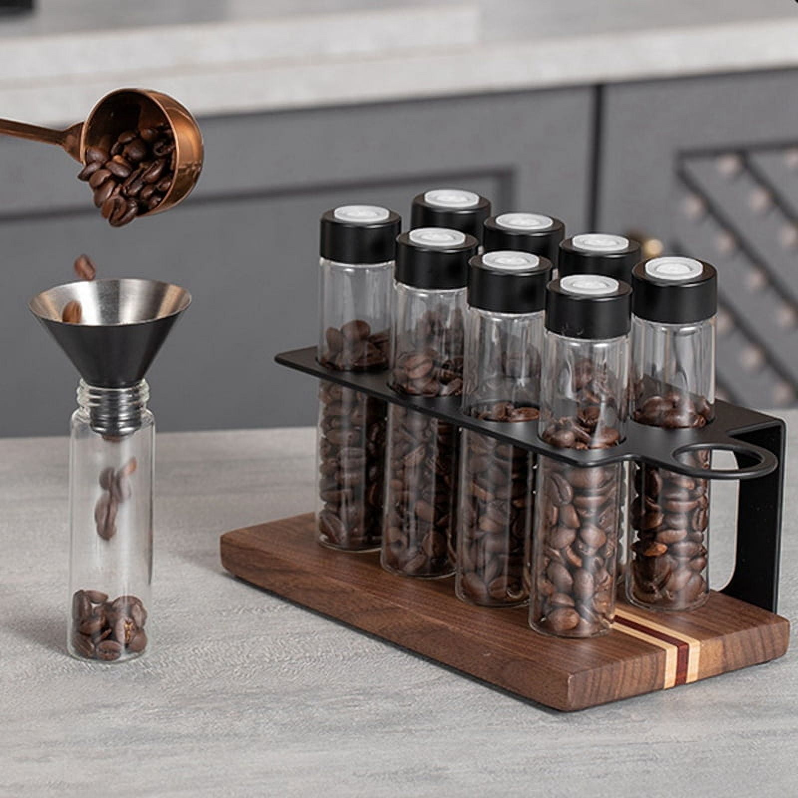 Coffee Beans Storage Container Display Rack Tea Tube Bottle Espresso ...