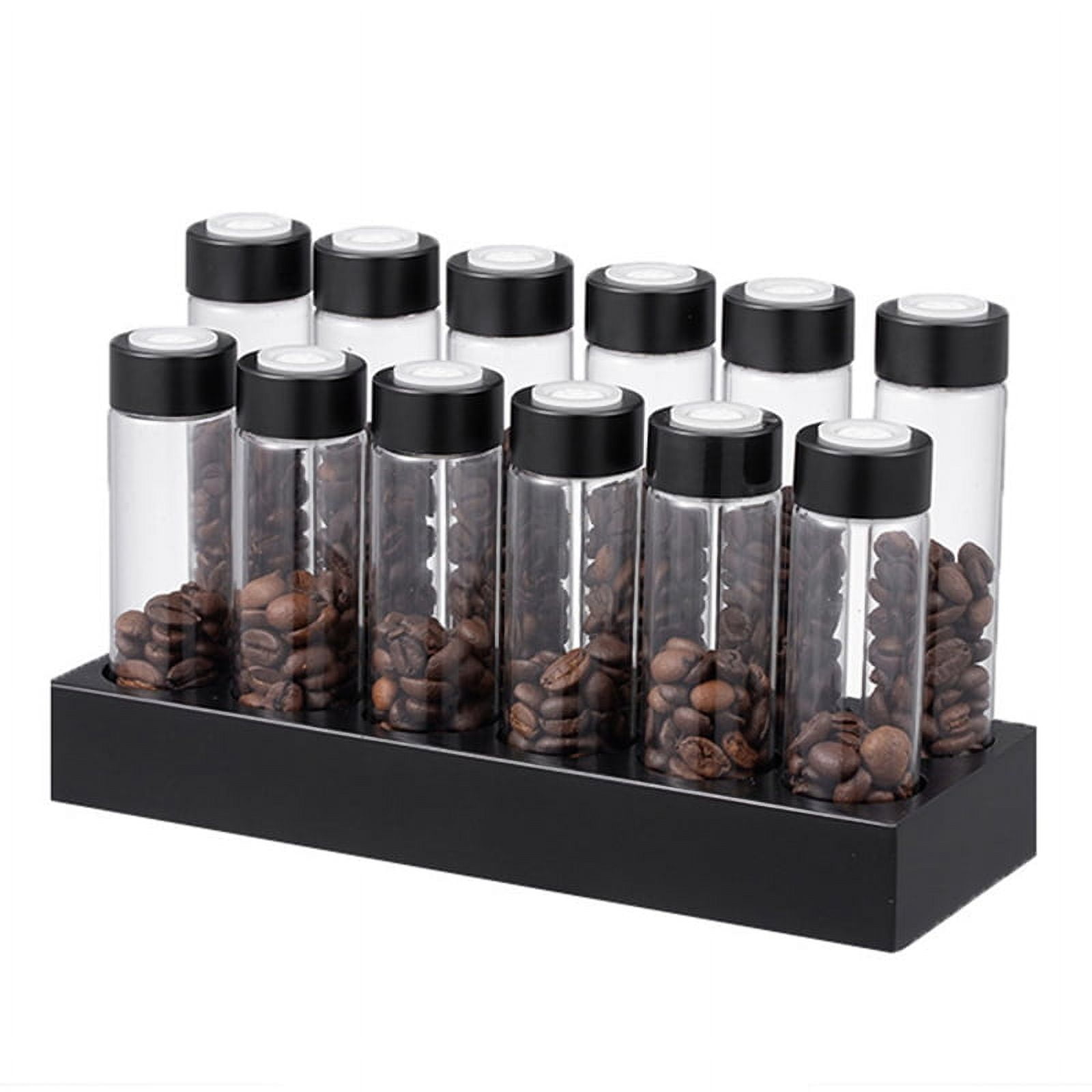 Coffee Beans Storage Container Display Rack Walnut Tea Tube Bottle ...
