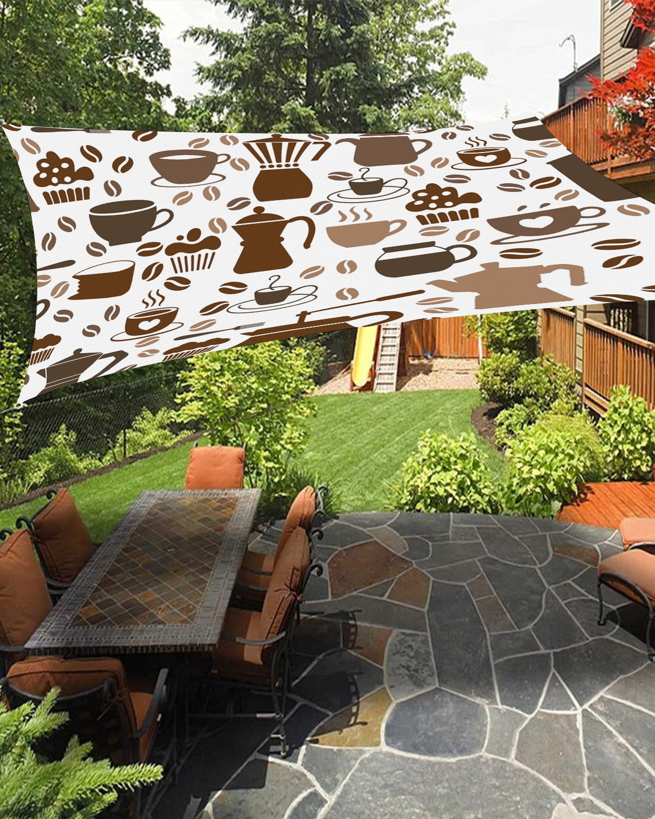 Coffee Beans Sun Shade Sail 12'X16' Brown Cake Hot Chocolate Abstract ...