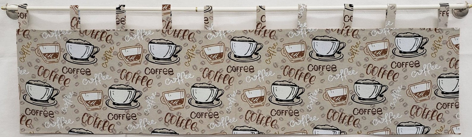 Coffee Beans Tab Top Valances (Unlined) (12 Inch One Valance Panel ...