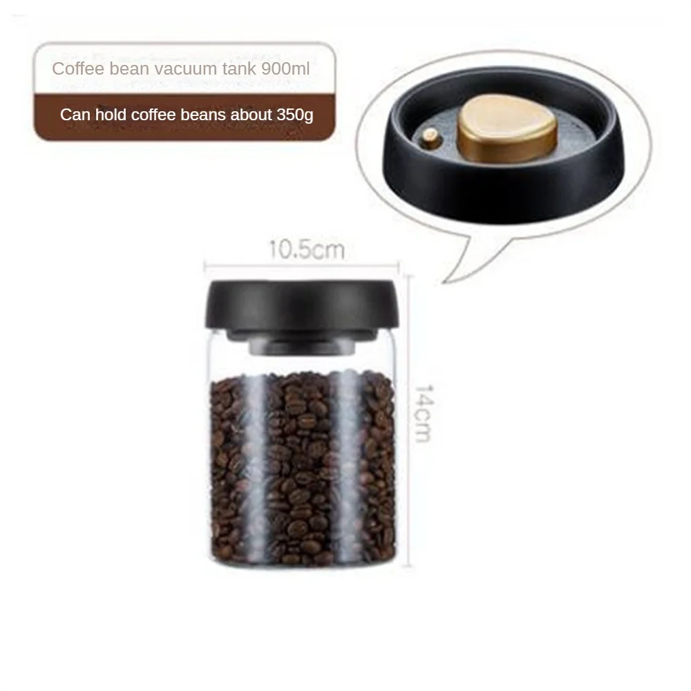 Coffee Beans Vacuum Sealed Tank Transparent Glass Food Storage Jars ...