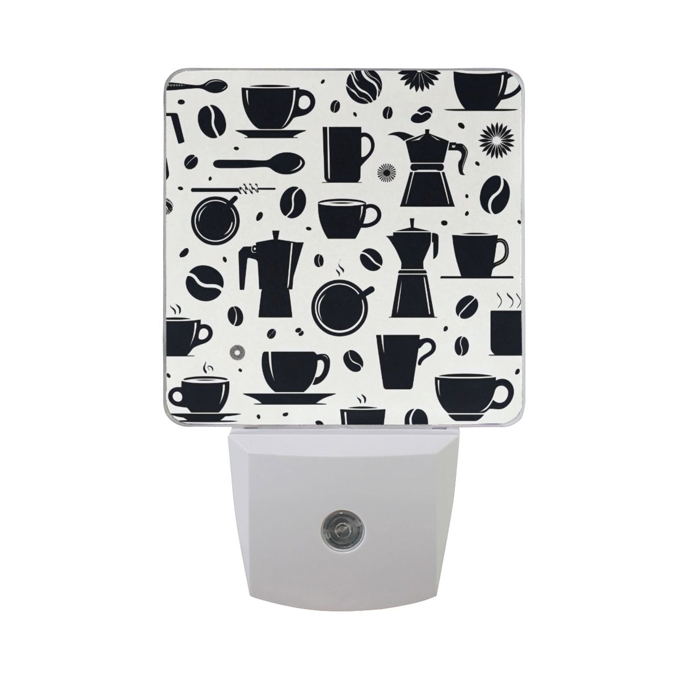Coffee Beans and Cups Silhouettes Night Light 2 Pack LED Nightlight ...