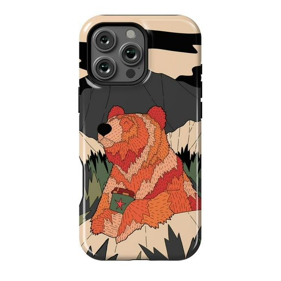 Coffee Bear Cartoon Phone Case Compatible with iPhone 11 to 16 Pro Max ...