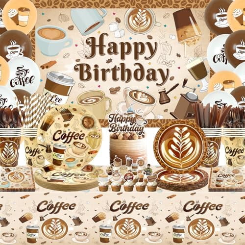 Coffee Birthday Decorations, Coffee Party Decoration, Plates Cups ...