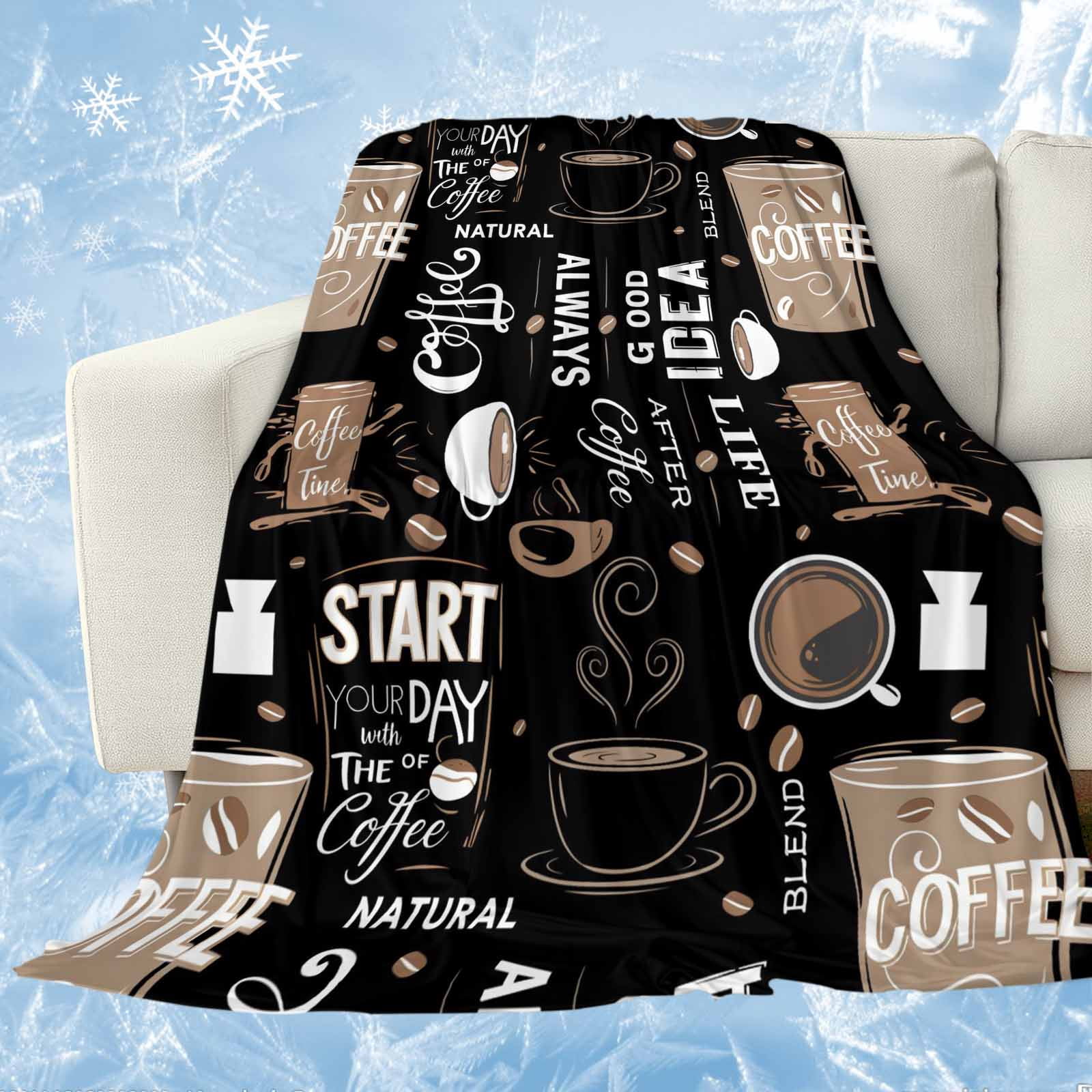 Coffee Black Cooling Blanket,Lightweight Breathable Summer Throw ...