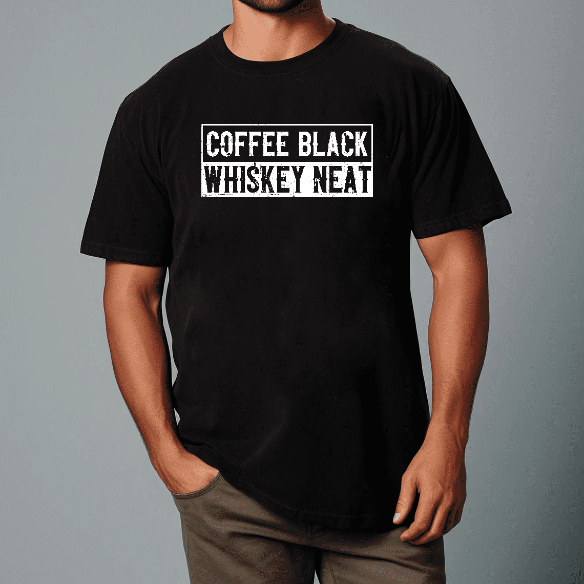 Coffee Black Whiskey Neat Bourbon Scotch Drink Funny Bar Humor Graphic ...