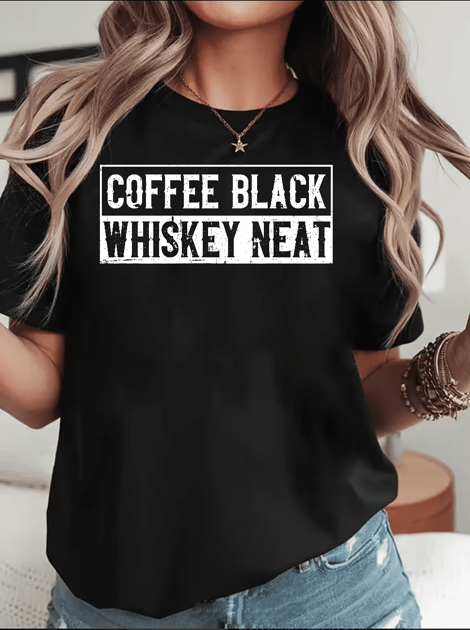 Coffee Black Whiskey Neat Funny Bourbon Scotch Drink Graphic Unisex T ...