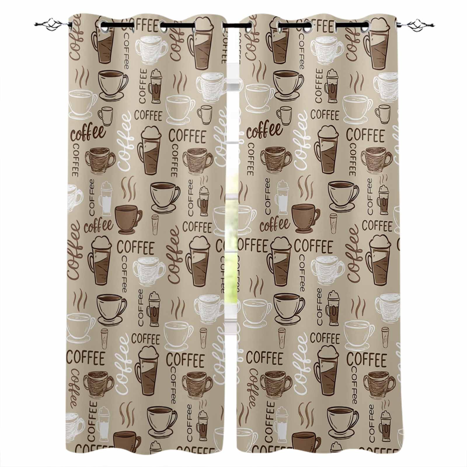 Coffee Blackout Curtains for Bedroom/Living Room, Thermal Insulated ...