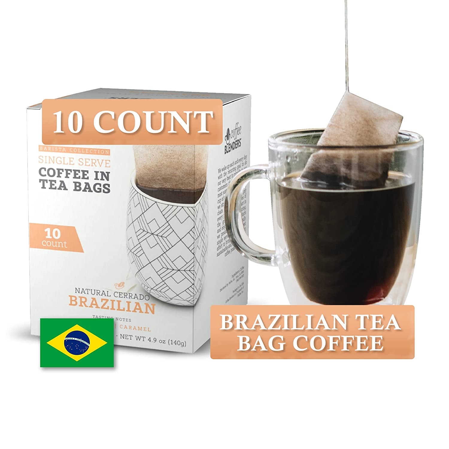 Coffee Blenders Tea Bag Coffee - Brazilian Flavor 10 Count Single Serve ...