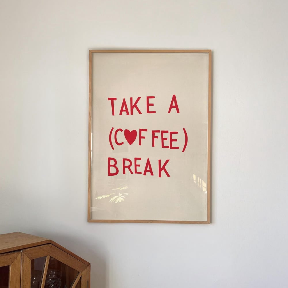 Coffee Break Heart Art Print: Minimalist Kitchen Decor, Home Decor ...