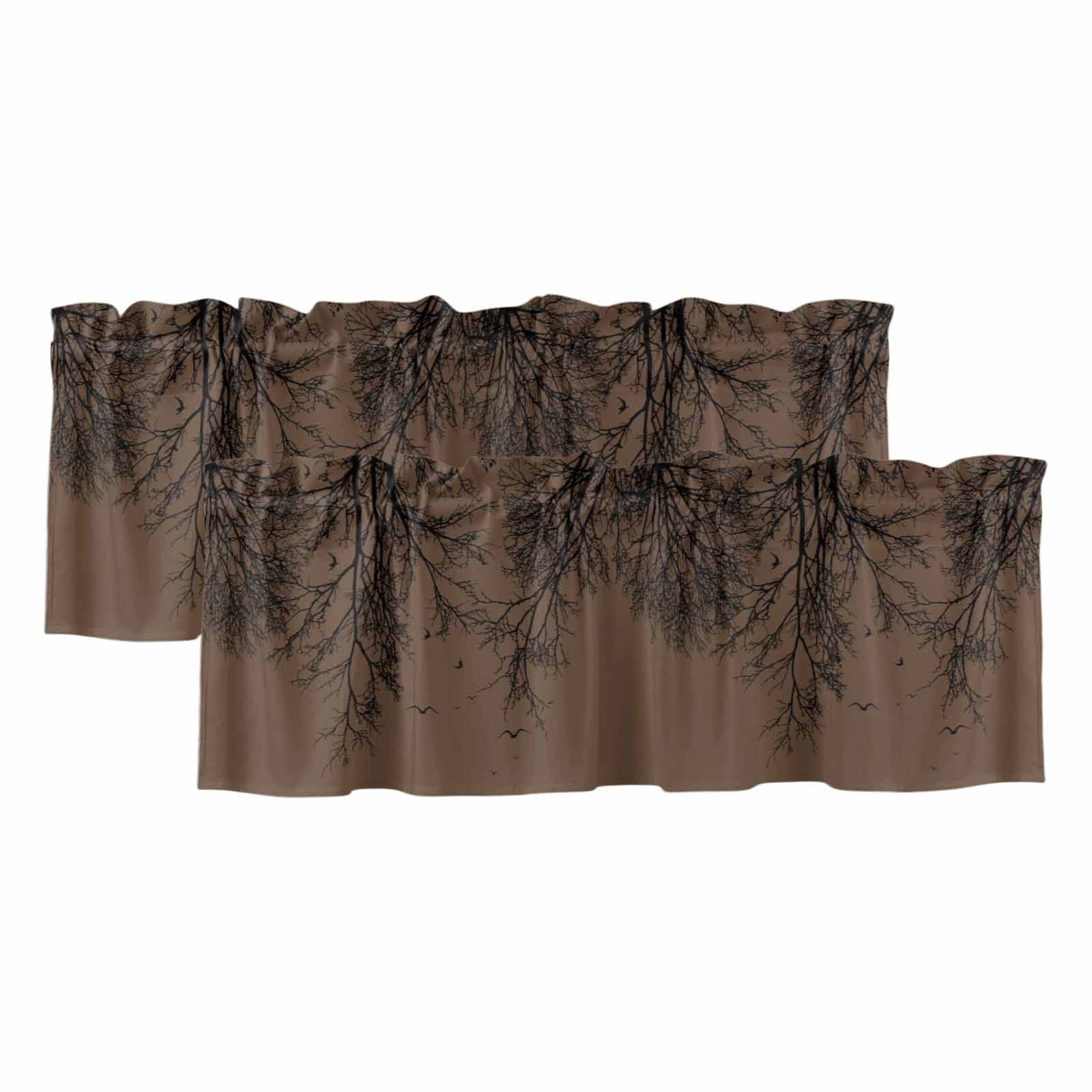 Coffee Brown Black Branches Valances for Windows, Botanical Dead Tree ...