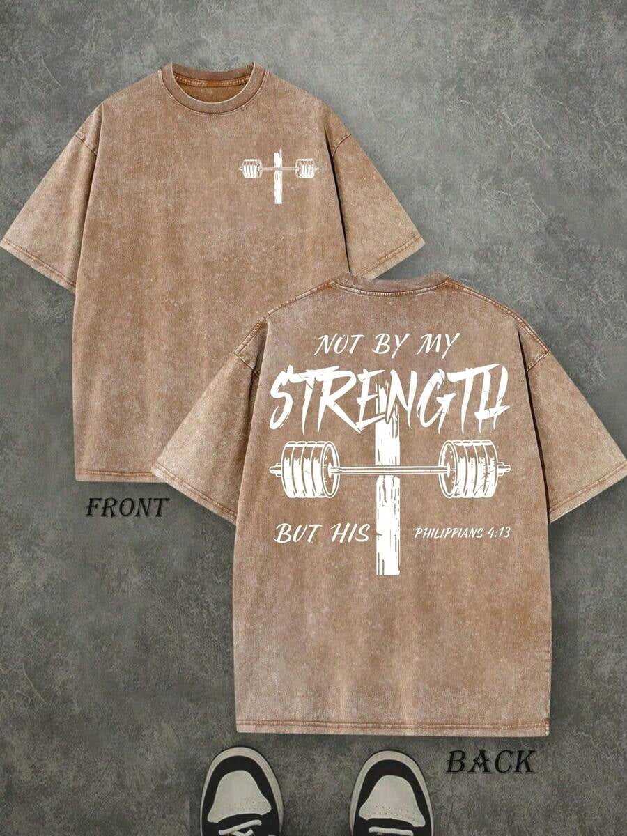 Coffee Brown Cotton Washed Oversized Crew Neck T-Shirt With Dual-Side ...