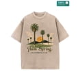 Coffee Brown Palm Spring California Club Graphic T-Shirt 100% Cotton ...