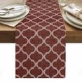 Coffee Brown Plaid Cotton Linen Table Runner Retro Country Moroccan ...
