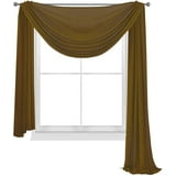 Coffee Brown Scarves Elegance Sheer Voile Window Curtain Scarf Fully ...