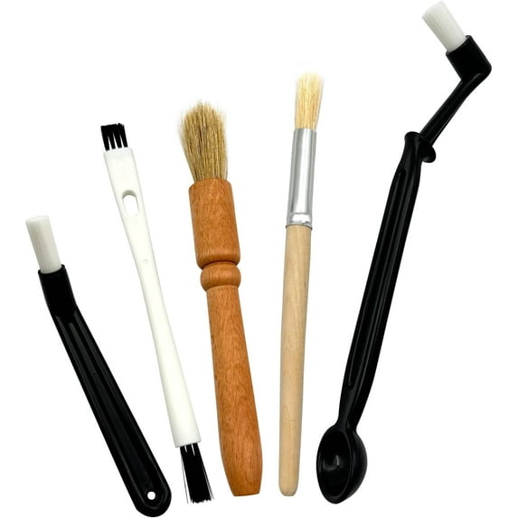 Coffee Brush Set with Wooden and Nylon Brushes for Coffee Machine ...