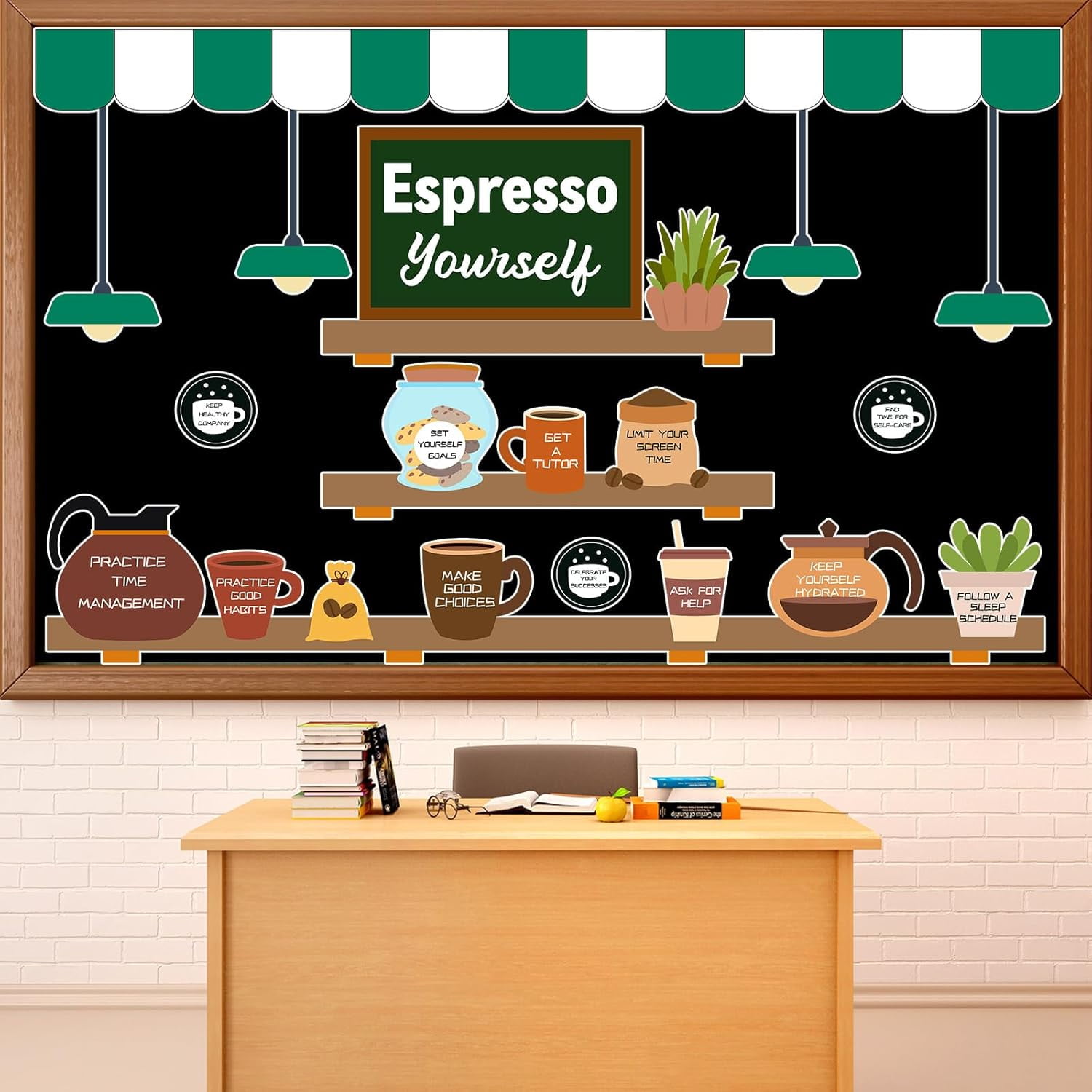 Coffee Bulletin Board Set Mental Health Classroom Bulletin Board ...