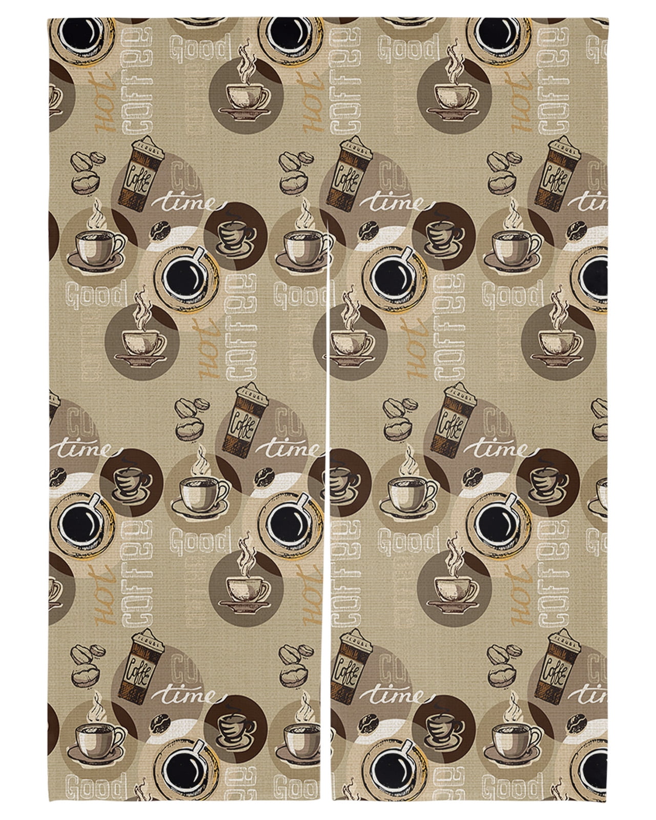 Coffee Cafe Door Curtain Doodle Teapot Cup Food Japanese Noren Curtains ...