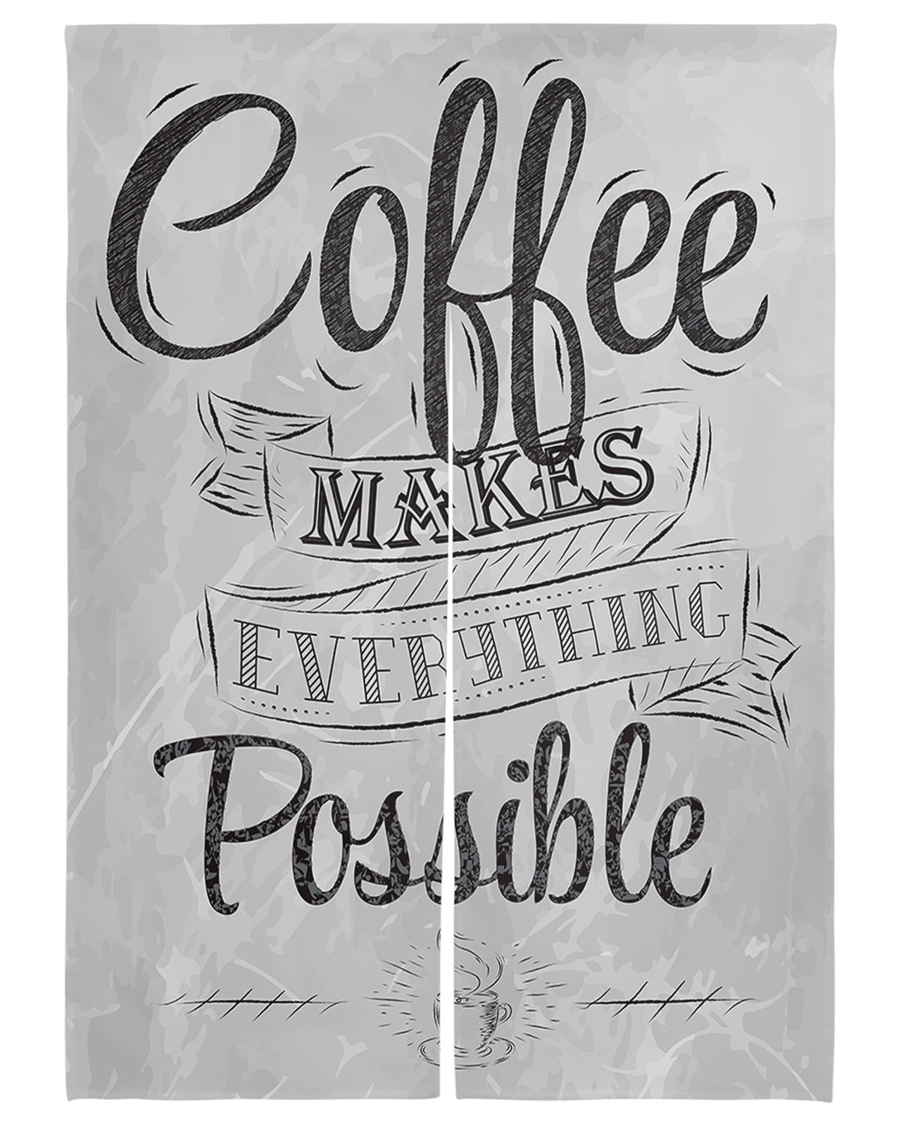 Coffee Cafe Door Curtain Doodle Teapot Cup Food Japanese Noren Curtains ...