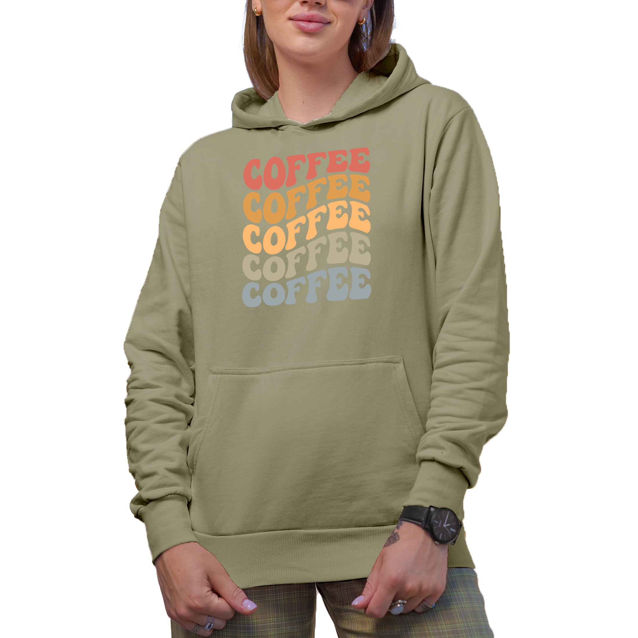 Coffee, Caffeine Lover Themed, Groovy Retro Wavy Text Merch Gift, Sand ...