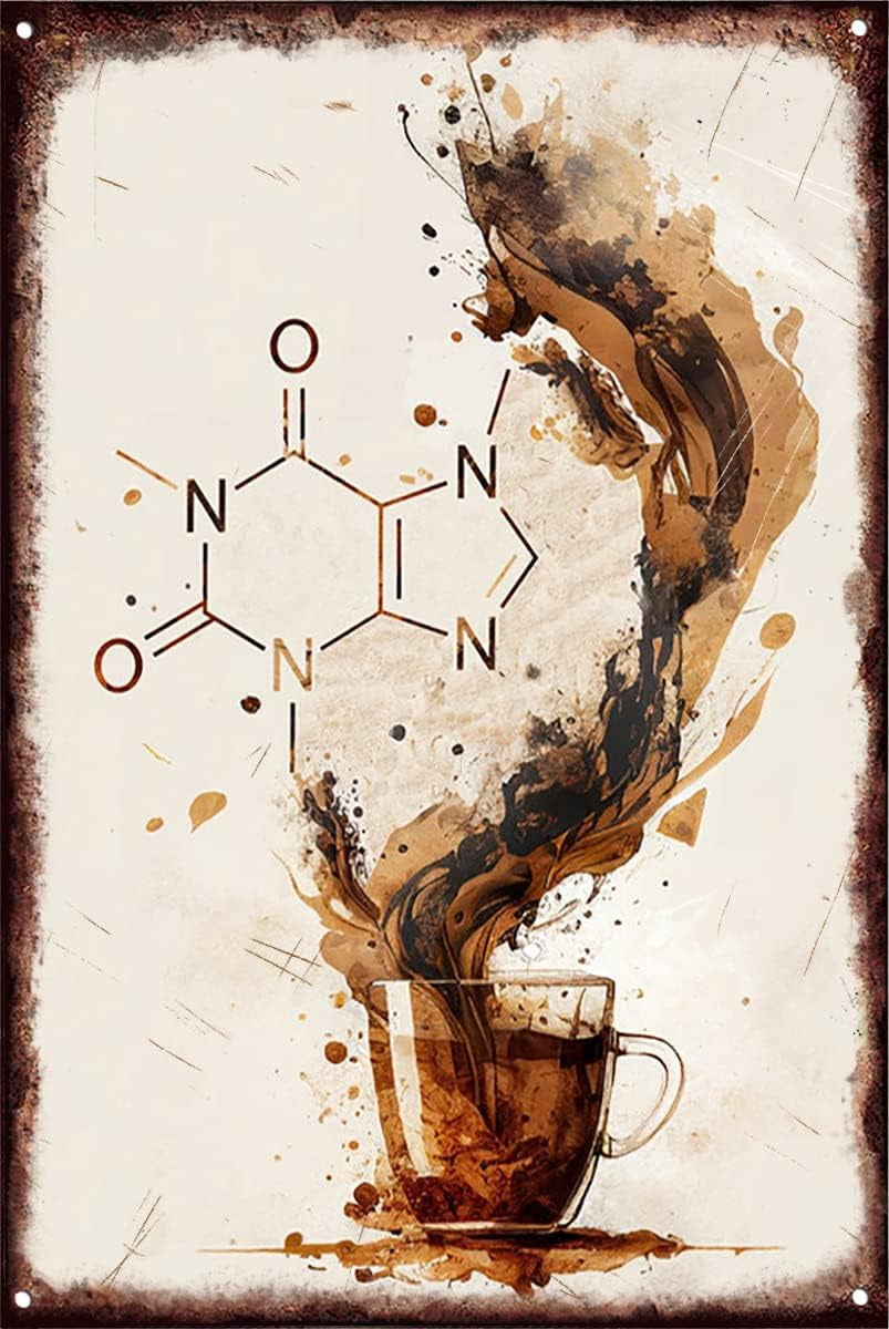 Coffee And Caffeine Molecule Wall Art Chemistry Gift For Science Lovers ...