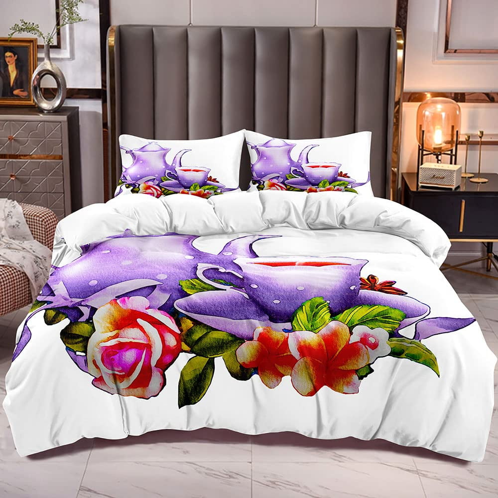 Coffee Cake King Duvet Cover Lovely Afternoon Tea Drawing Bedding Set ...