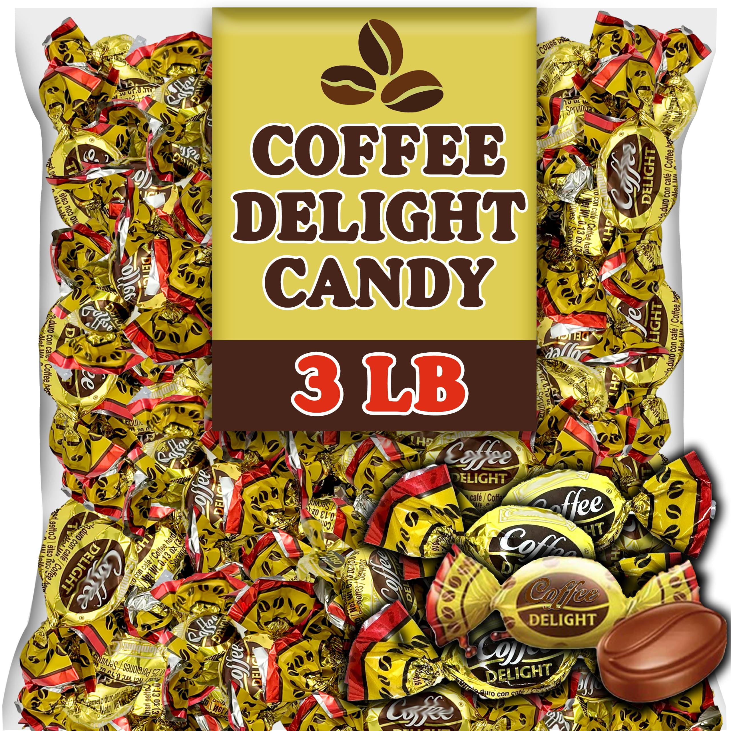 Coffee Candy Bulk, 3 Lb Coffe Delight Hard Coffee Candy, Made with Real ...