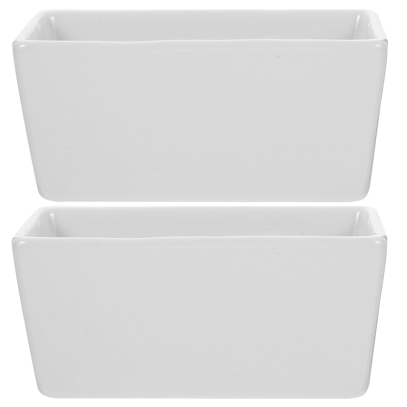 TOYMYTOY Classic Rectangular Sugar Bowl Ceramic White 2Set - Walmart.com